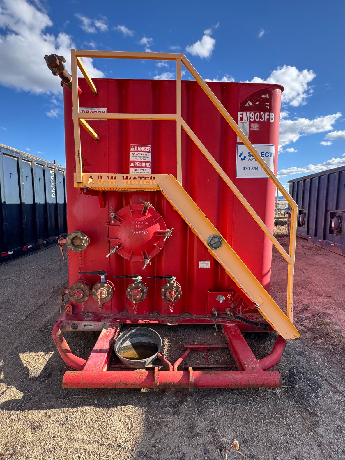 Dragon Flat Roof Frac Tank (FM903FB) – Used Frac Tanks